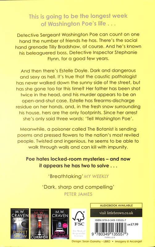 M W Craven - The Botanist &Washington Poe Book 5& BookWise Online ...